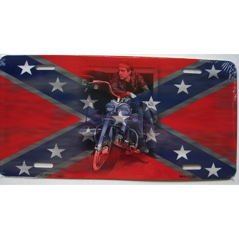 PLAQUE AUTO USA REBEL BIKER